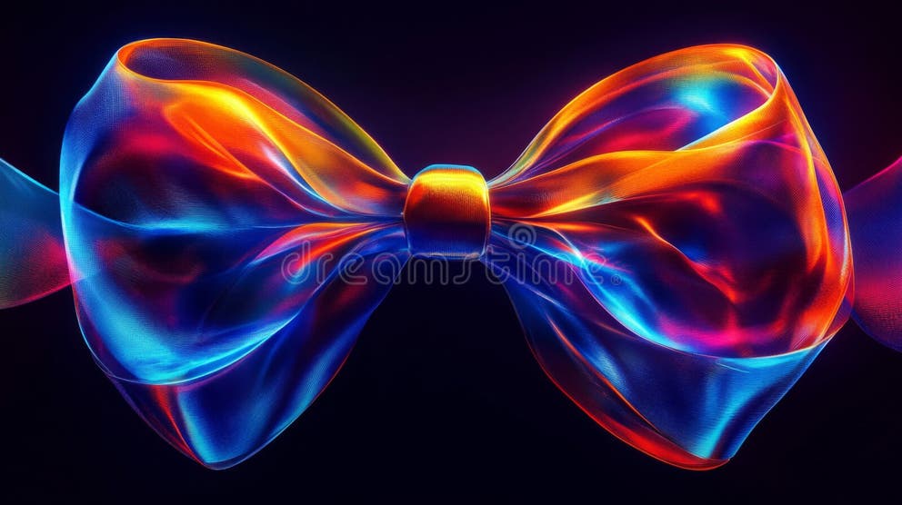 Vibrant Iridescent Bow Abstract Art Design Stock Illustration ...
