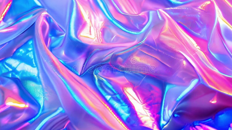 Vibrant Iridescent Fabric with Neon Colors Creating Abstract Textures ...