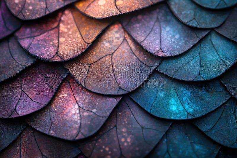 Vibrant Iridescent Feather Scales Stock Illustration - Illustration of ...