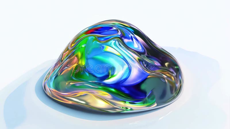 Colorful Liquid Blob Shapes Shifting Light on a Bright Background in an ...
