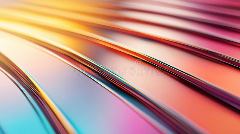 Vibrant Iridescent Waveforms in a Digital Ribbon Flow Featuring Modern ...