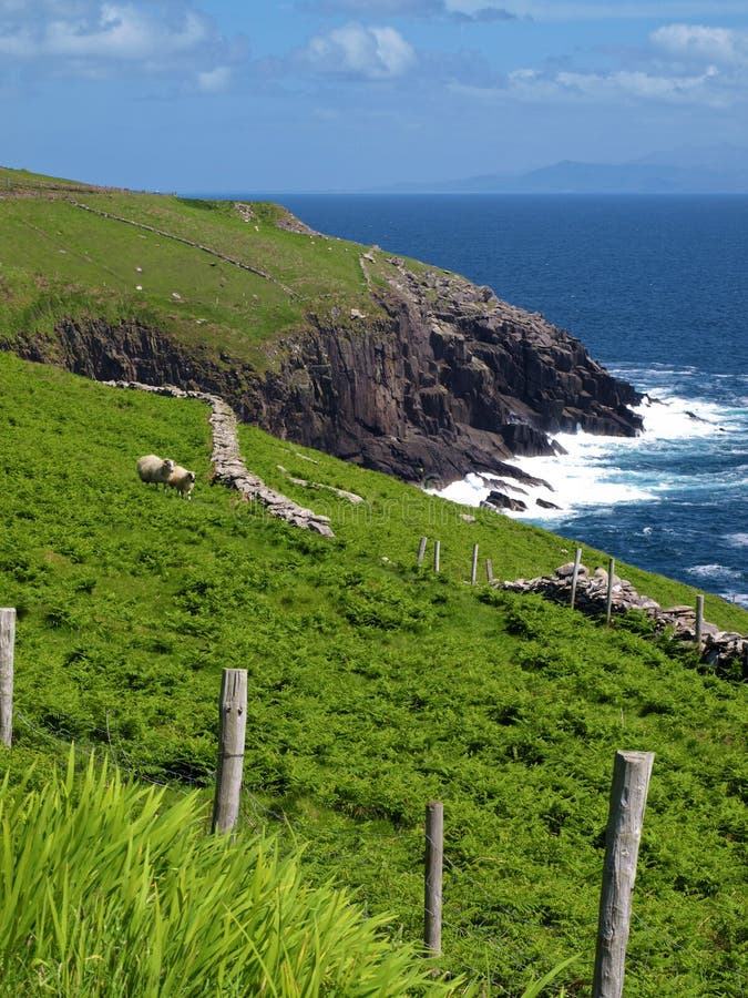 Scenic Seascape With Mountain In Sunlight. Panoramic View Of Ocean ...