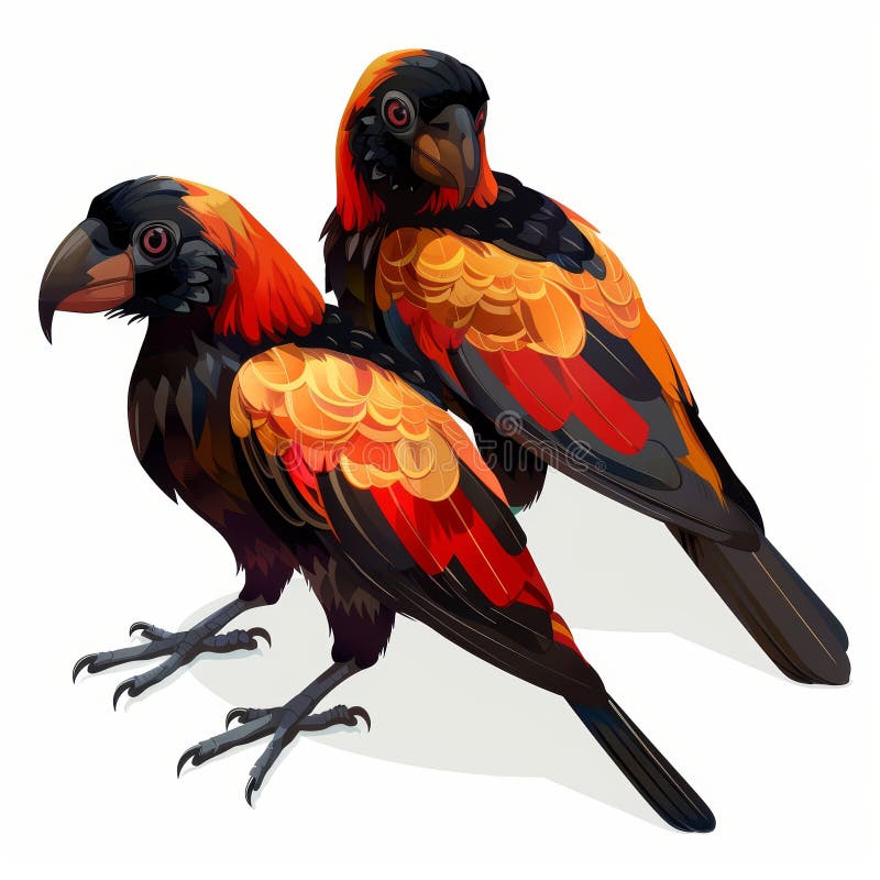 Vibrant Isometric Bird Illustration on White Background Generative AI ...