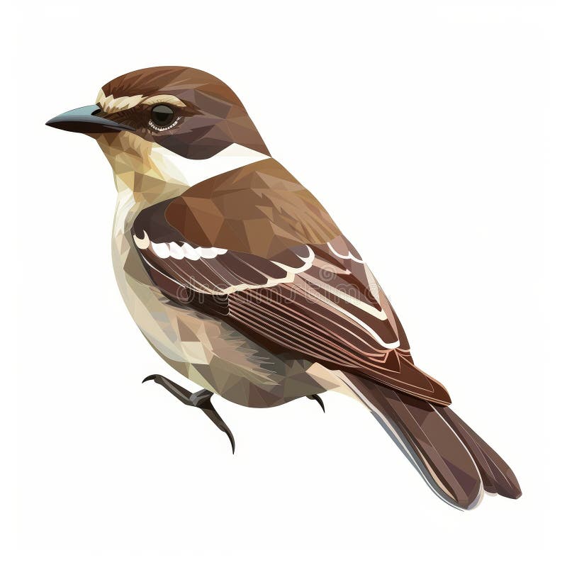 Vibrant Isometric Bird Illustration on White Background Generative AI ...