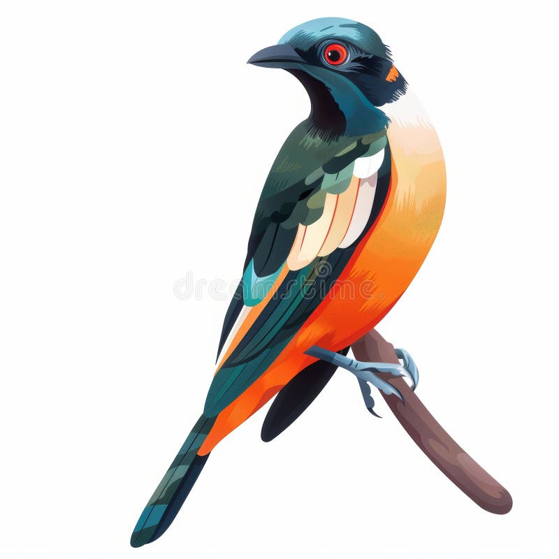 Vibrant Isometric Bird Illustration on White Background Generative AI ...