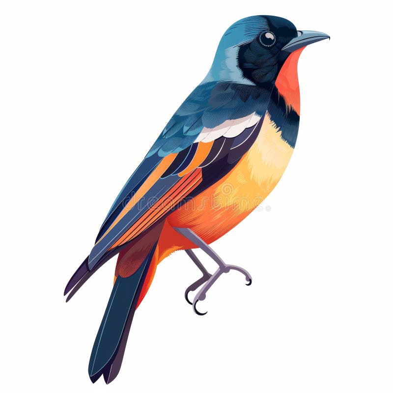 Vibrant Isometric Bird Illustration on White Background Generative AI ...