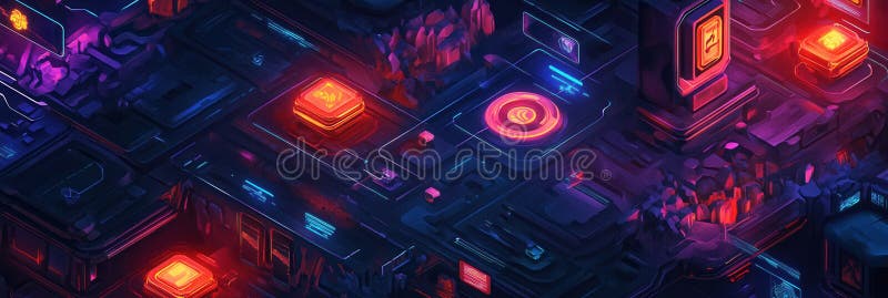 Vibrant Isometric Gaming Background Featuring Stylized Terrain and ...