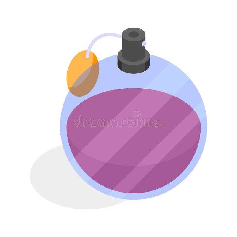 This Vibrant Isometric Icon Showcases a Perfume Bottle. Stock Vector ...
