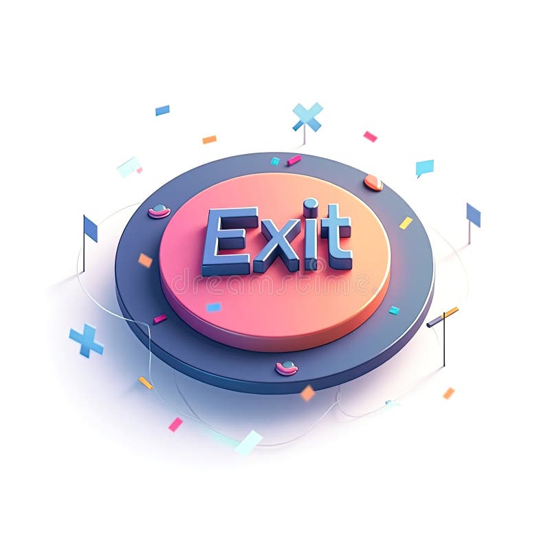 Vibrant Isometric Illustration Depicting a Clear Business Exit Strategy ...