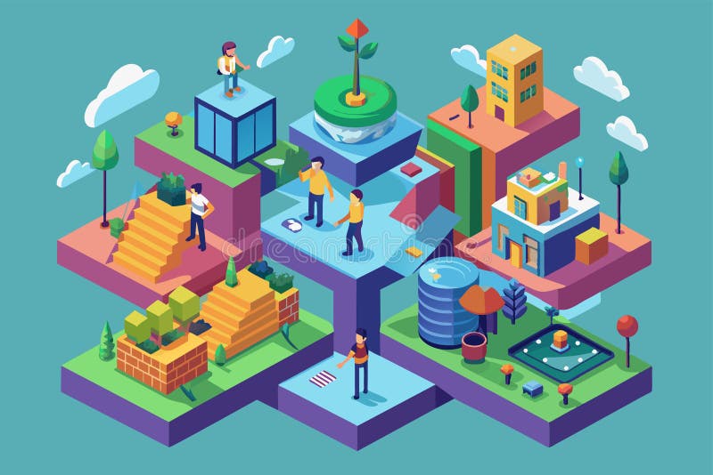 Isometric Vector Trees Elements Landscape Stock Illustrations – 486 ...