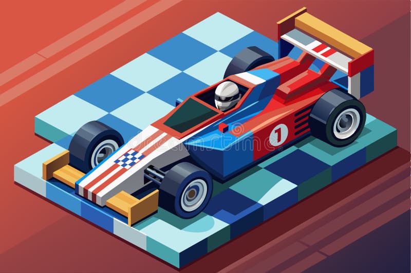 A Vibrant Isometric Illustration Showcases a Customizable Race Car on a ...