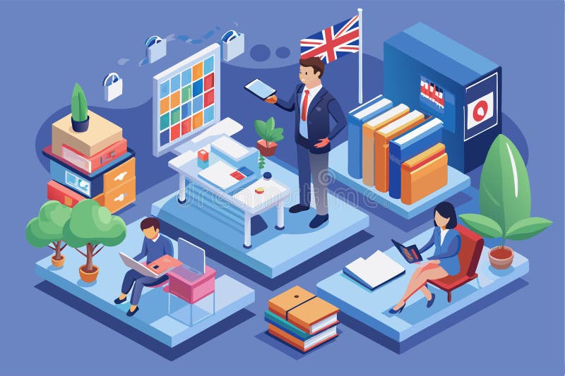A Vibrant Isometric Illustration Showcasing Various Teaching Activities ...