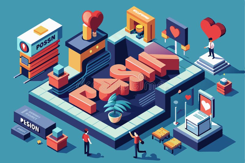 A Vibrant Isometric Landscape Showcases Diverse Characters Interacting ...