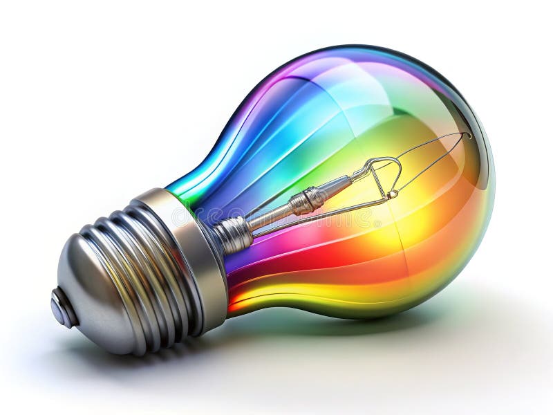 A Vibrant Isometric Light Bulb Illustration Digital Art for Technology ...