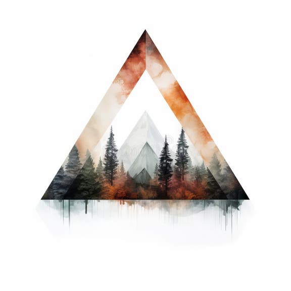 Vibrant Isosceles Triangle Artwork on White Background Design Stock ...