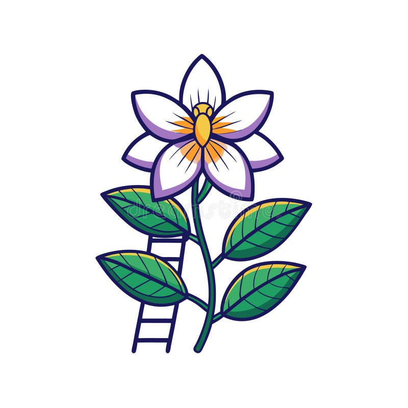Vibrant Jacobs Ladder Flower Artwork Stock Image - Illustration of ...