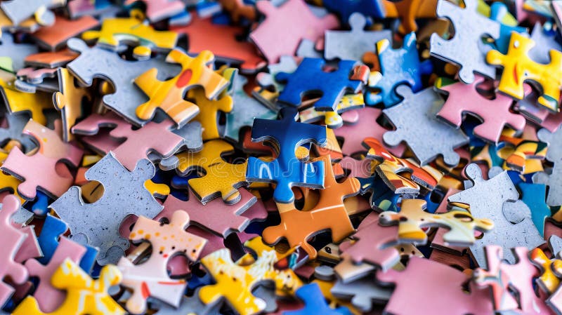 Vibrant Jigsaw Puzzle Assembly Embodying Teamwork and Cooperation ...