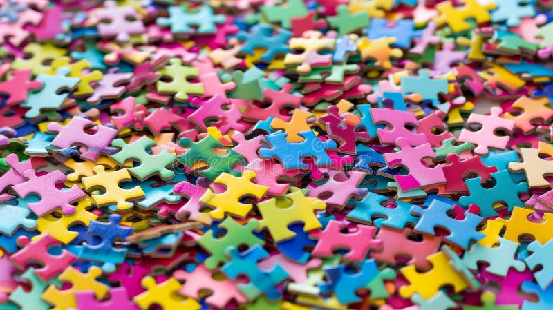 Vibrant Jigsaw Puzzle Assembly, Symbolizing Teamwork and Collaboration ...