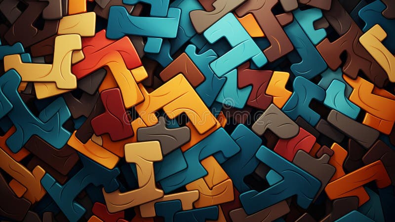 Vibrant Jigsaw Puzzle Illustration Featuring Intricate Textures and ...