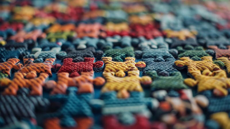 Vibrant Jigsaw Puzzle Unity Abstract Image Signifying Teamwork and ...