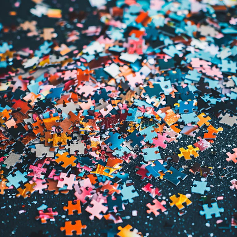 Vibrant Jigsaw Puzzle Unity Colorful Teamwork Symbolized in Abstract ...
