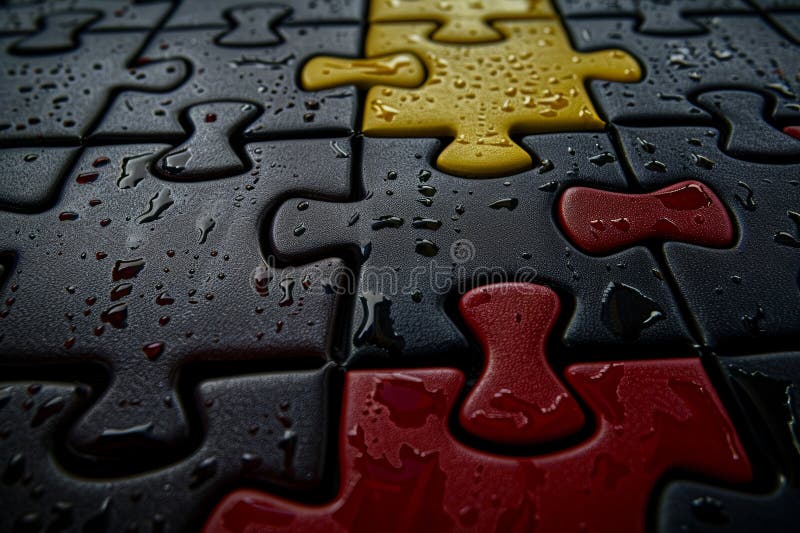 Vibrant Jigsaw Puzzle Unity Teamwork and Collaboration Concept in a ...