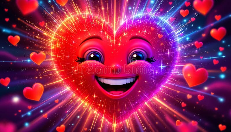 Happy Heart Explosion: Valentine S Day Generative AI Art Stock ...
