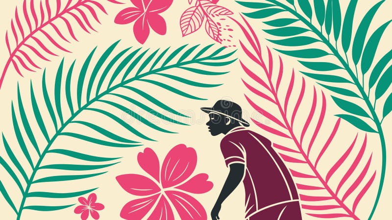 Vibrant Jungle Explorer - Tropical Adventure Scene, Vector Design ...