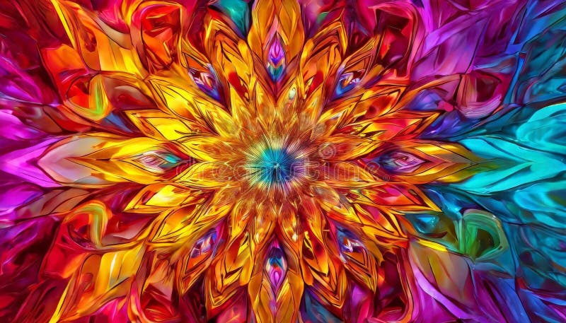Vibrant Abstract Kaleidoscope Pattern in Vivid Colors Stock Image ...