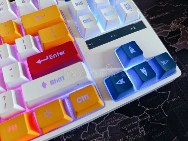 Vibrant Keyboard with Colorful RGB Lighting, Creating a Dynamic and ...