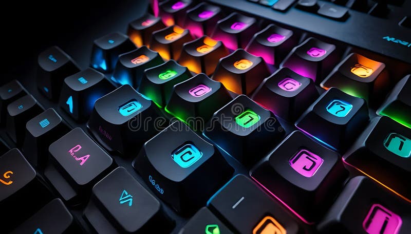 Neon Rainbow Keyboard stock illustration. Illustration of energy ...