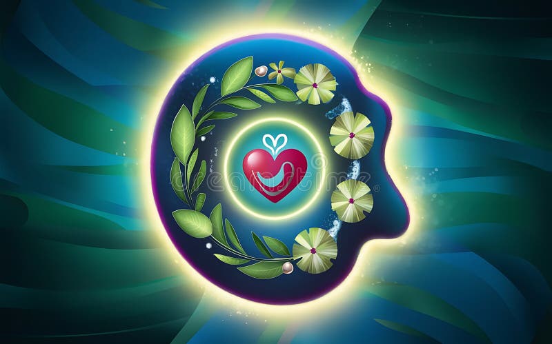 Vibrant Kidney Shape with Wellness and Care Symbols Stock Illustration ...