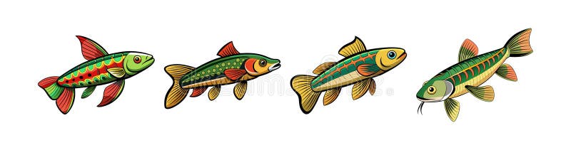 Vibrant Killifish Colorful Illustration Stock Vector - Illustration of ...