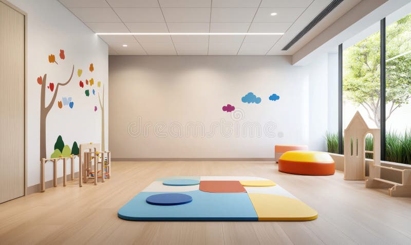 A Vibrant Kindergarten Classroom Bathed in Natural Light, Ready for ...