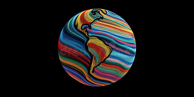 Vibrant Knit Globe a Colorful World Representation Stock Illustration ...