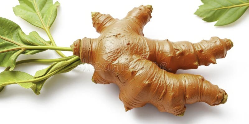 Vibrant, Knobby Ginger Root, Isolated on Pure White, Ingredient ...