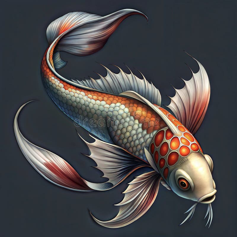 Vibrant Koi Fish Illustration – Graceful, Symbolic Art for Serene ...