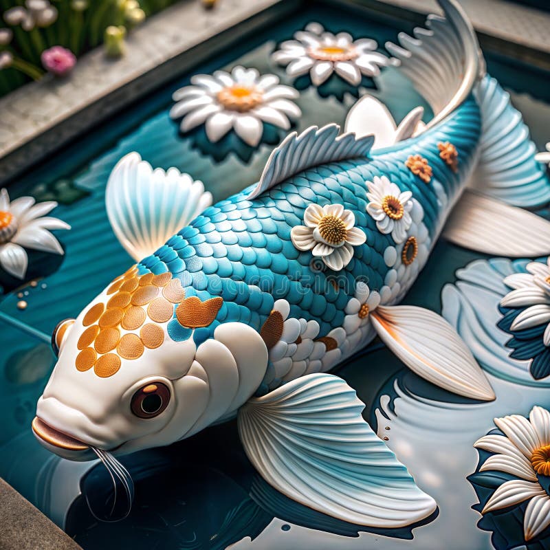 Vibrant Koi Fish Illustration – Graceful, Symbolic Art for Serene ...