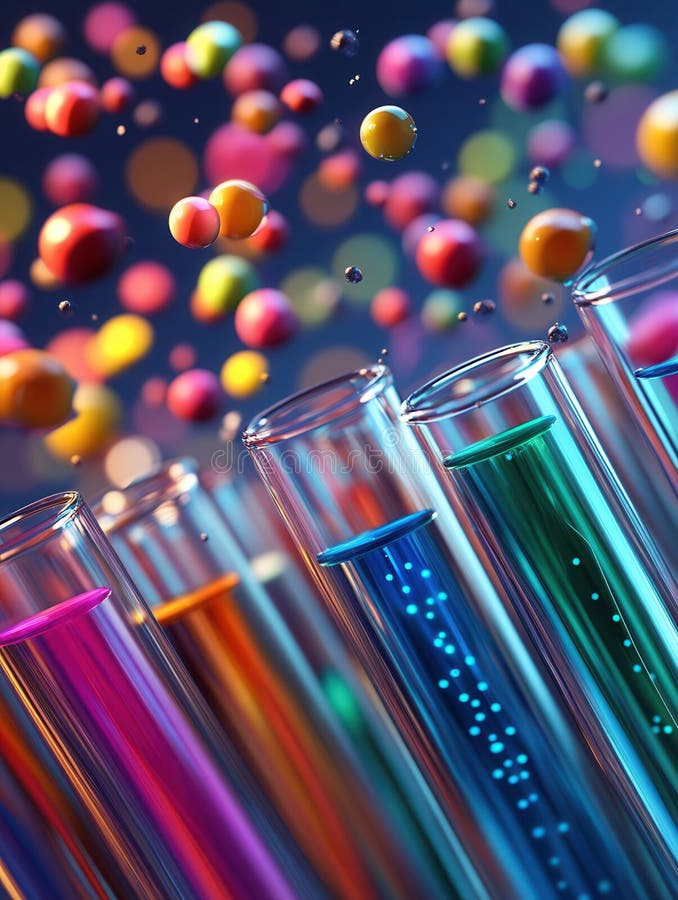 Vibrant Laboratory Environment with Test Tubes and Medical Data ...