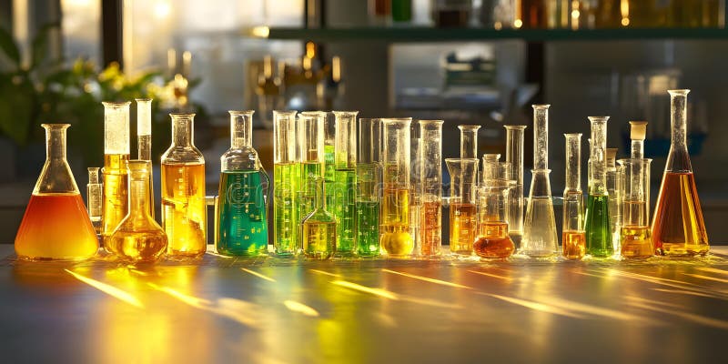 Vibrant Laboratory Glassware Collection Stock Illustration ...