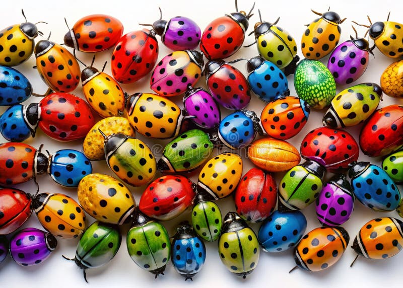 Vibrant Ladybug Collection a Colorful Array of Beetles Perfect for ...