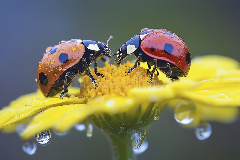 Vibrant Ladybug on Green Leaf Showcasing Nature Tiny Beneficial ...