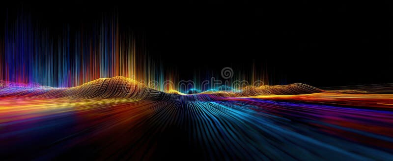 The Vibrant Landscape of Digital Sound Waves in a Colorful Spectrum AI ...