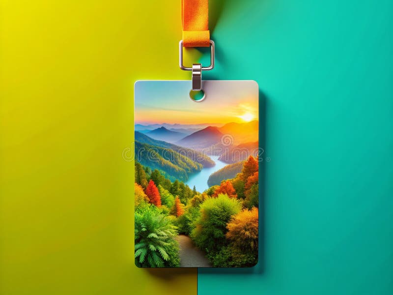 Vibrant Landscape ID Card Design Template a Modern Colorful Background ...