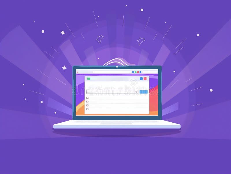 Vibrant Laptop Interface Design Stock Photo - Image of internet ...