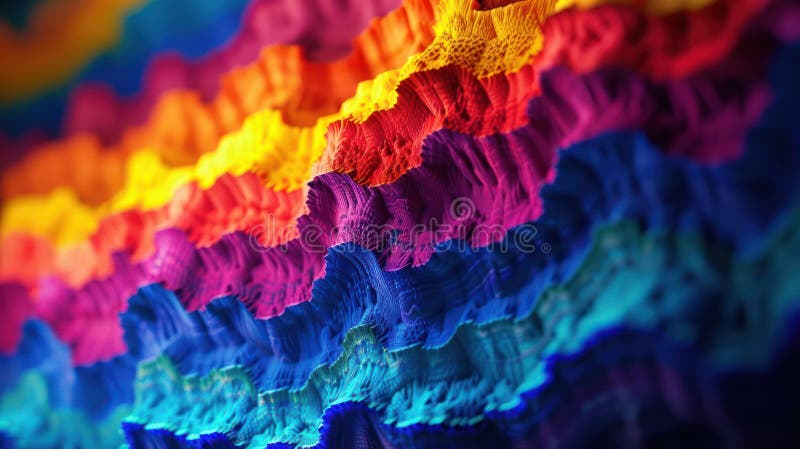 A Vibrant, Layered Abstract Design Showcasing a Spectrum of Colors in a ...