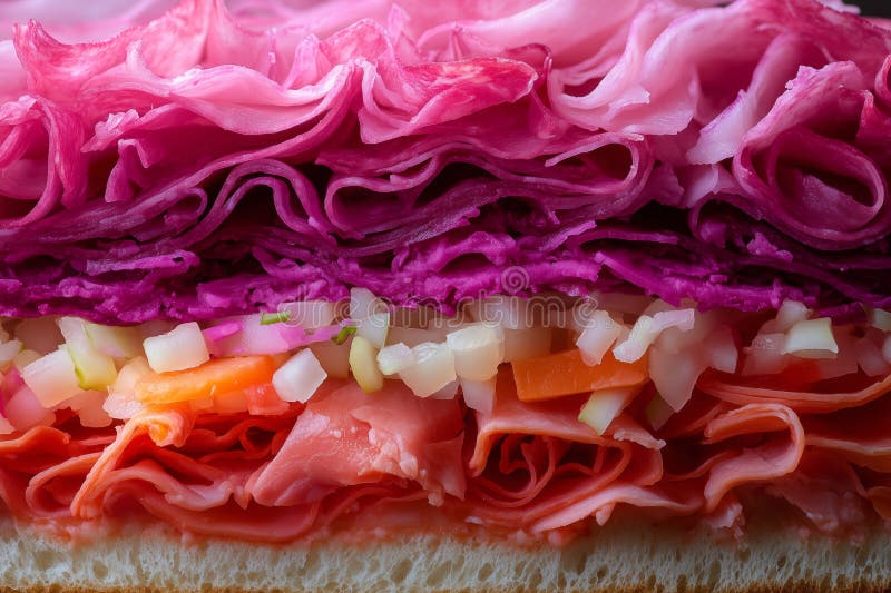 Vibrant Layered Sandwich Showing Off Colorful Ingredients and Textures ...