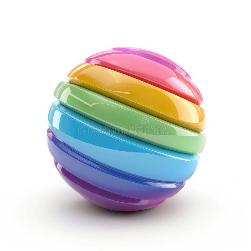 Abstract Colorful Sphere, Rainbow Stripes Design Stock Illustration ...