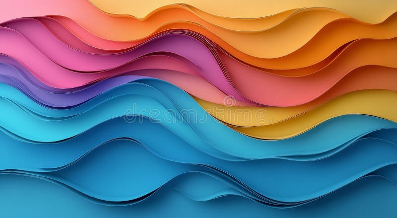 Vibrant Layers of Colorful Paper Create a Flowing Abstract Background ...
