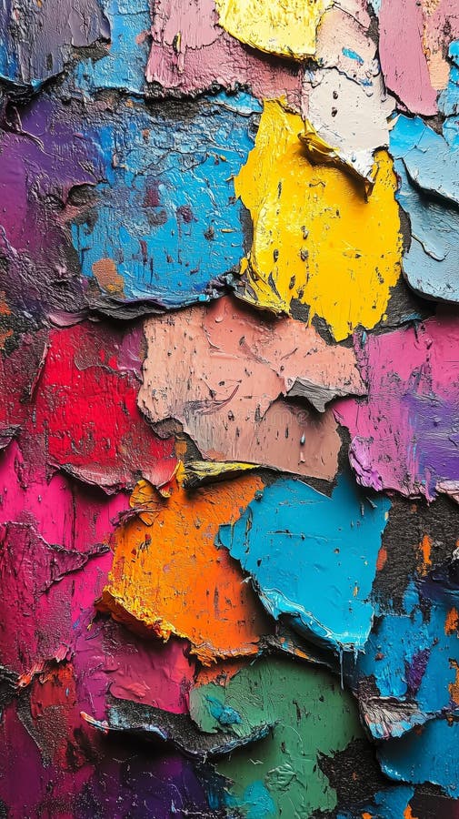 Vibrant Layers of Peeling Paint Showcasing an Artistic Display of ...